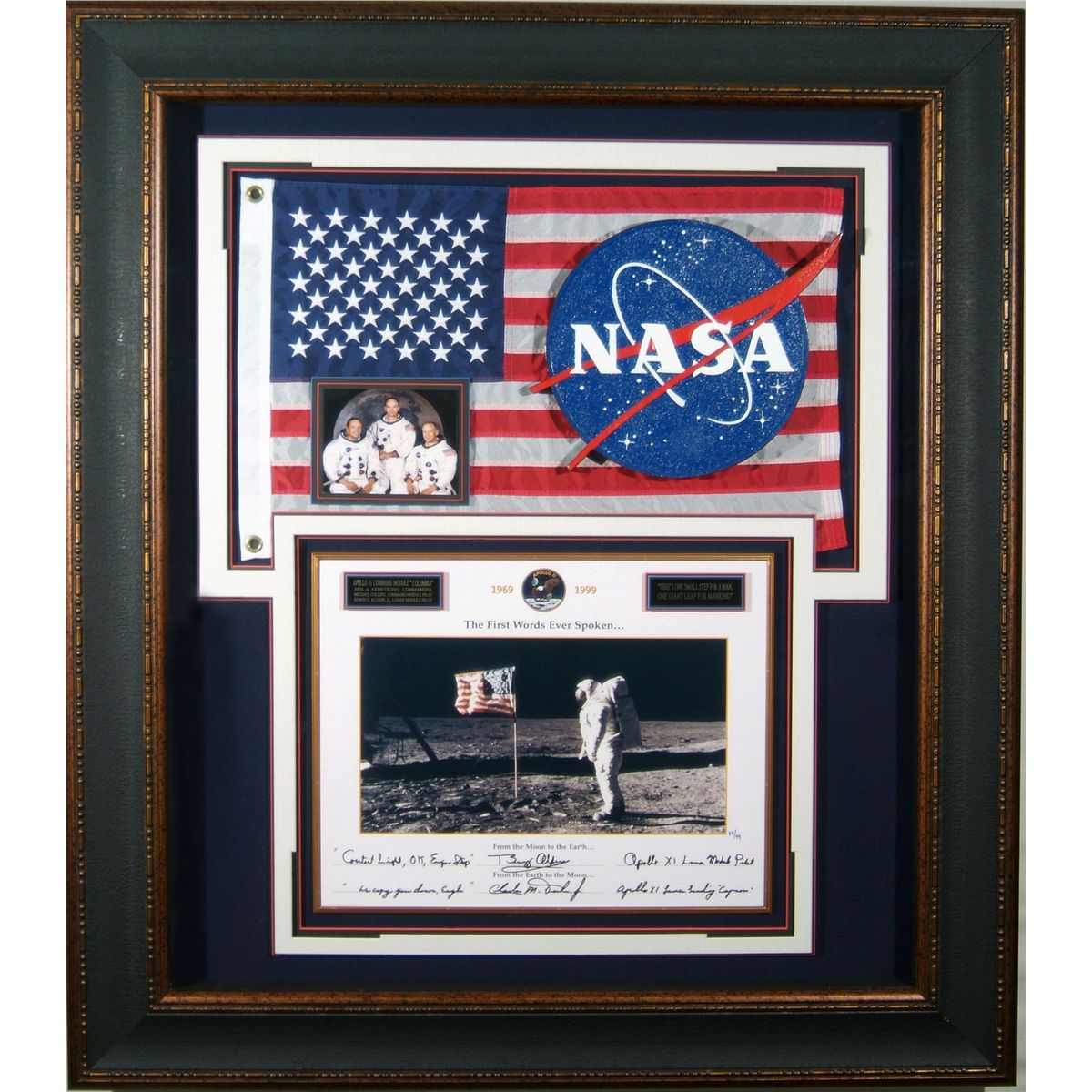 Historical: BUZZ ALDRIN:Buzz Aldrin signed NASA commemorative display ...