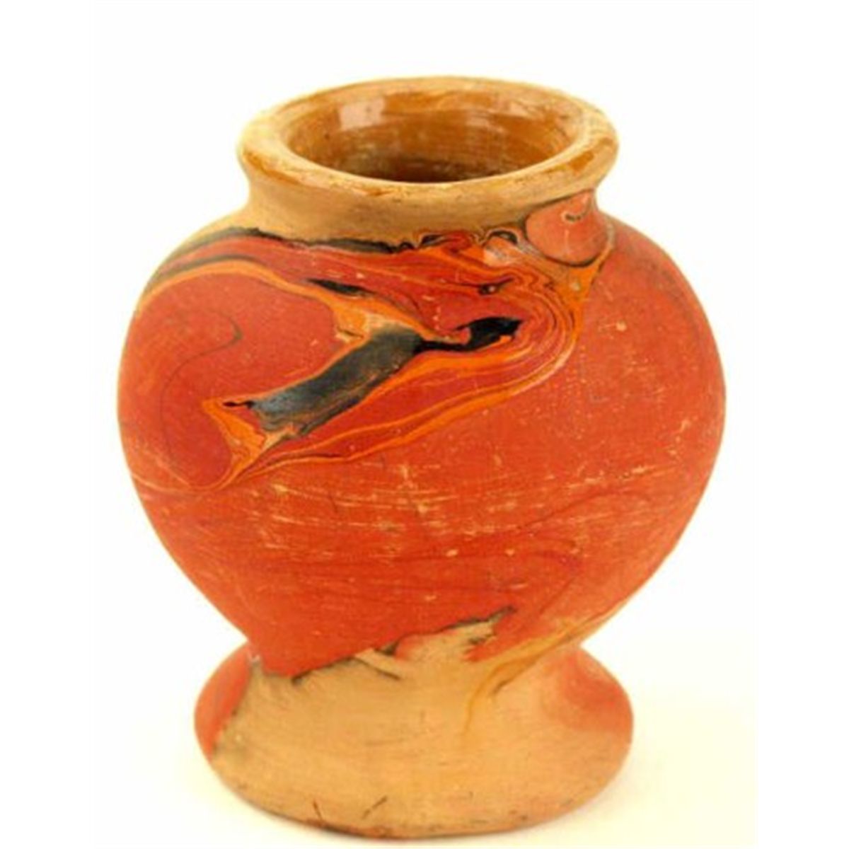 North Dickota Badlands Swirl Pottery vase 3" tall.