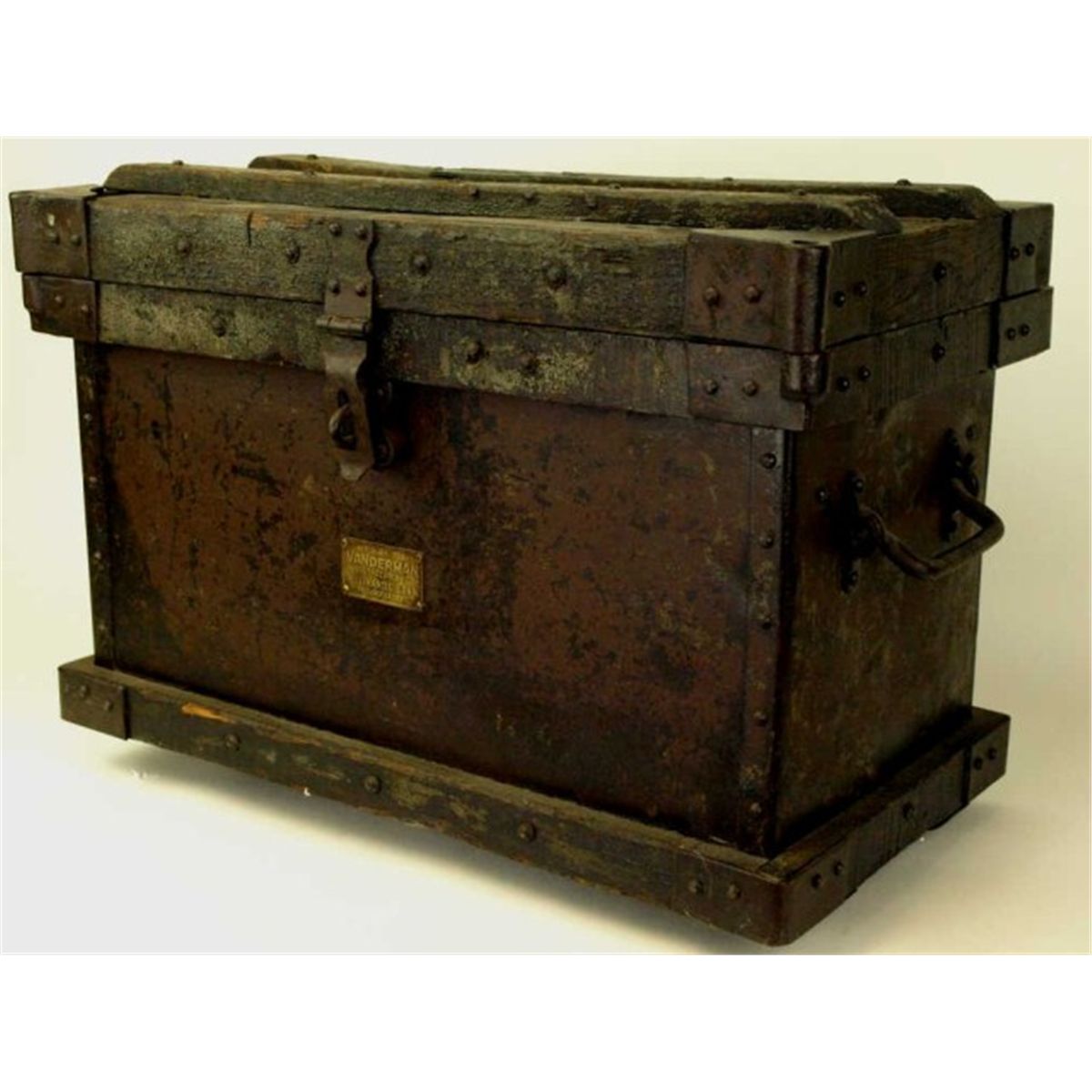 Original iron and wood stagecoach box