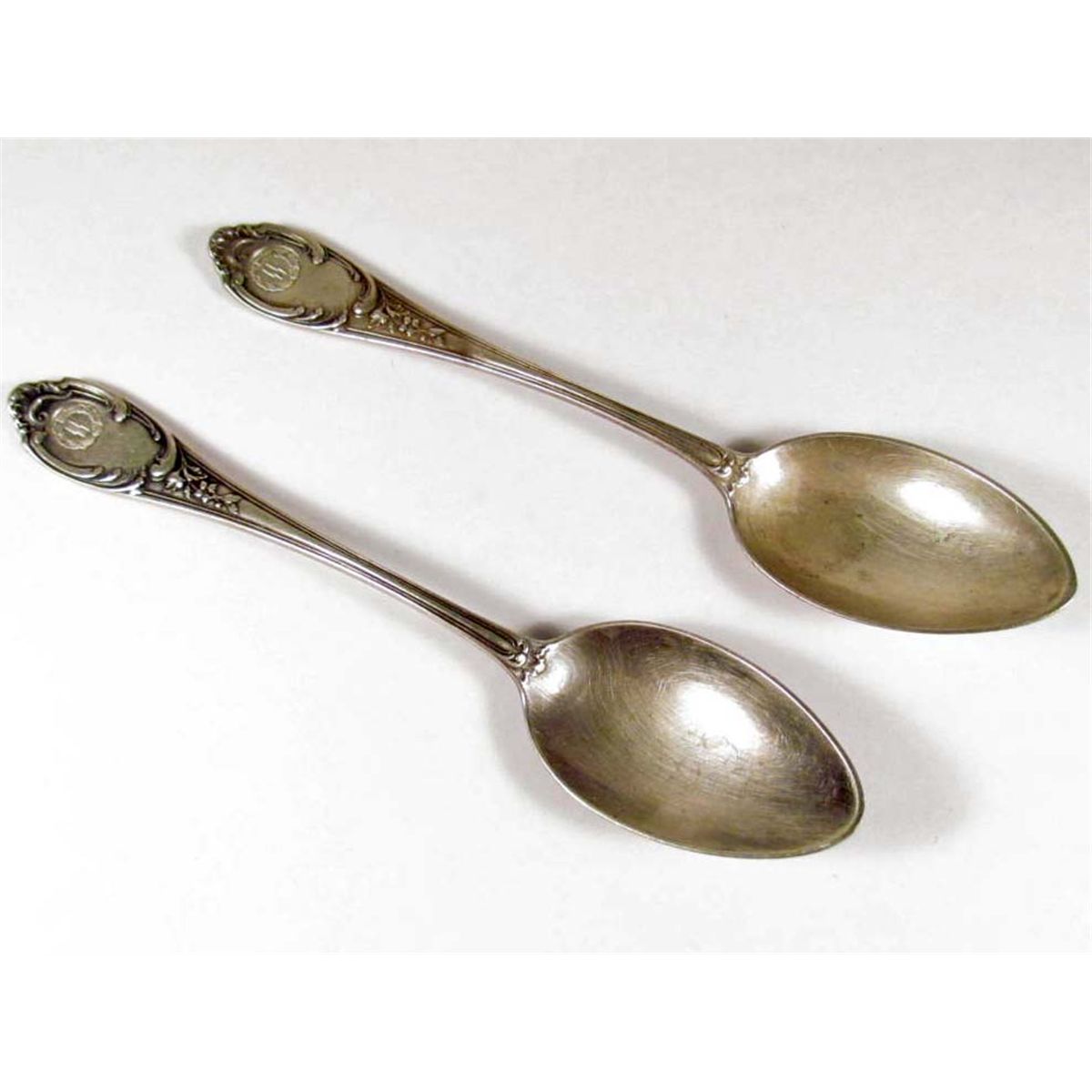 RARE LOT OF 2 GERMAN NAZE WAFFEN SS DESSERT SPOONS
