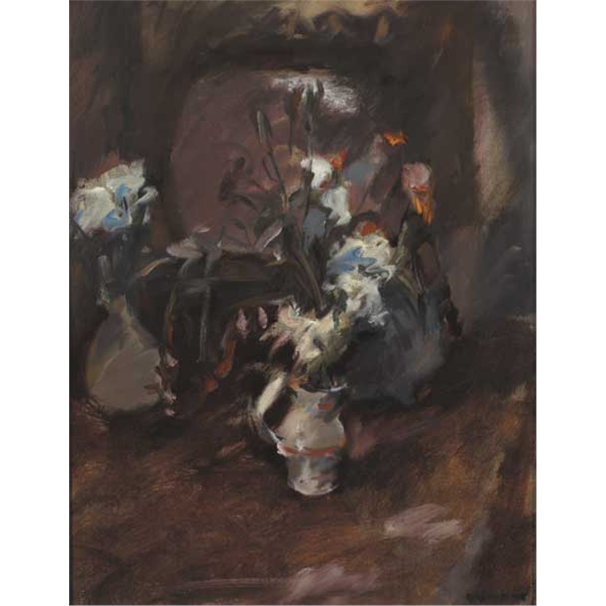 Brian Ballard RUA (b.1943) - STILL LIFE WITH VASES AND FLOWERS, c.1975