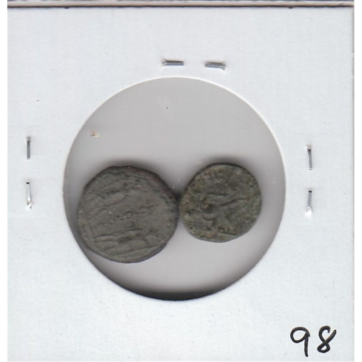 2 ANCIENT ROMAN COINS CIRCA 200 AD 1800 YEARS OLD!!