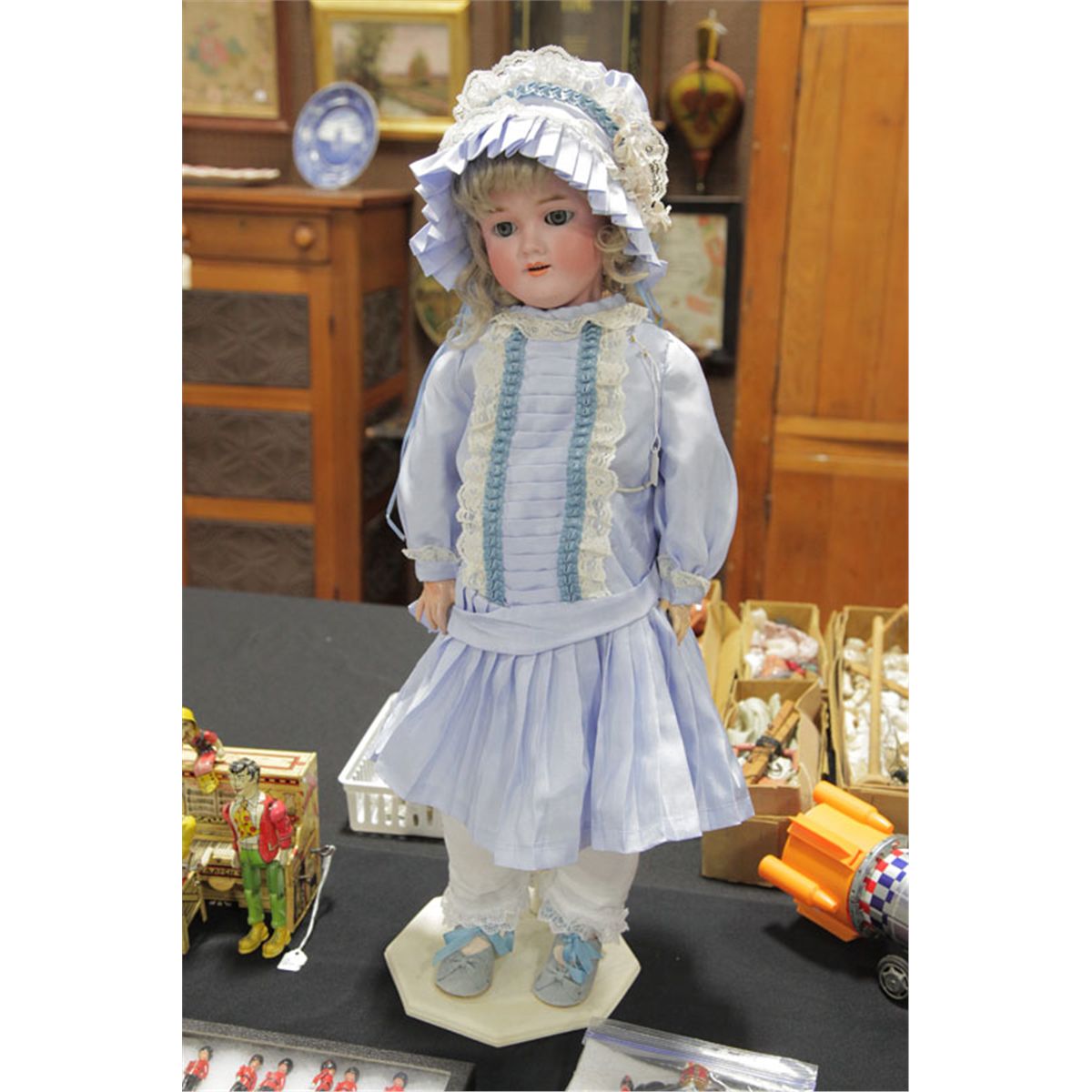 HEINRICH HANDWERK DOLL. Bisque head, glass sleepy eyes, open mouth with ...