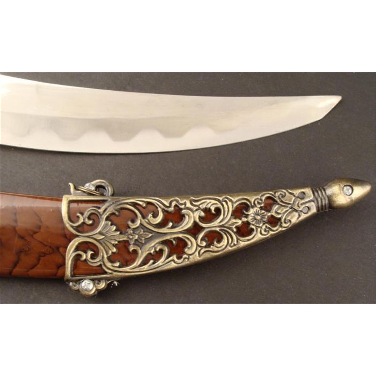 ASIAN/INDIA ORNATE DAGGER-CURVED-STEEL CHINESE BLADE