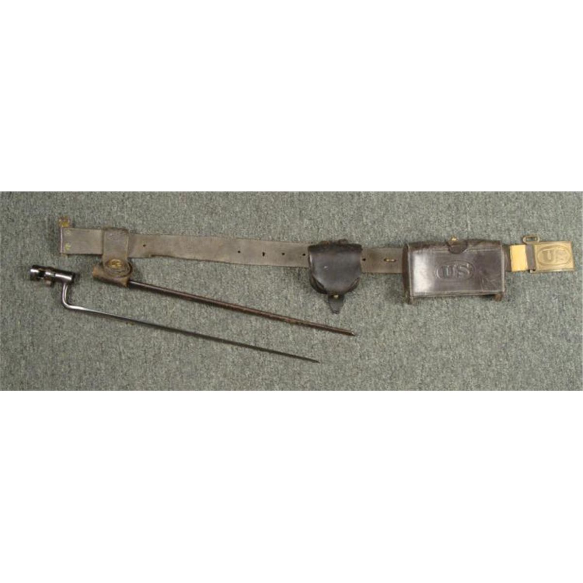RARE POST-CIVIL WAR 1870'S FULL MILITARY RIG W/BAYONET