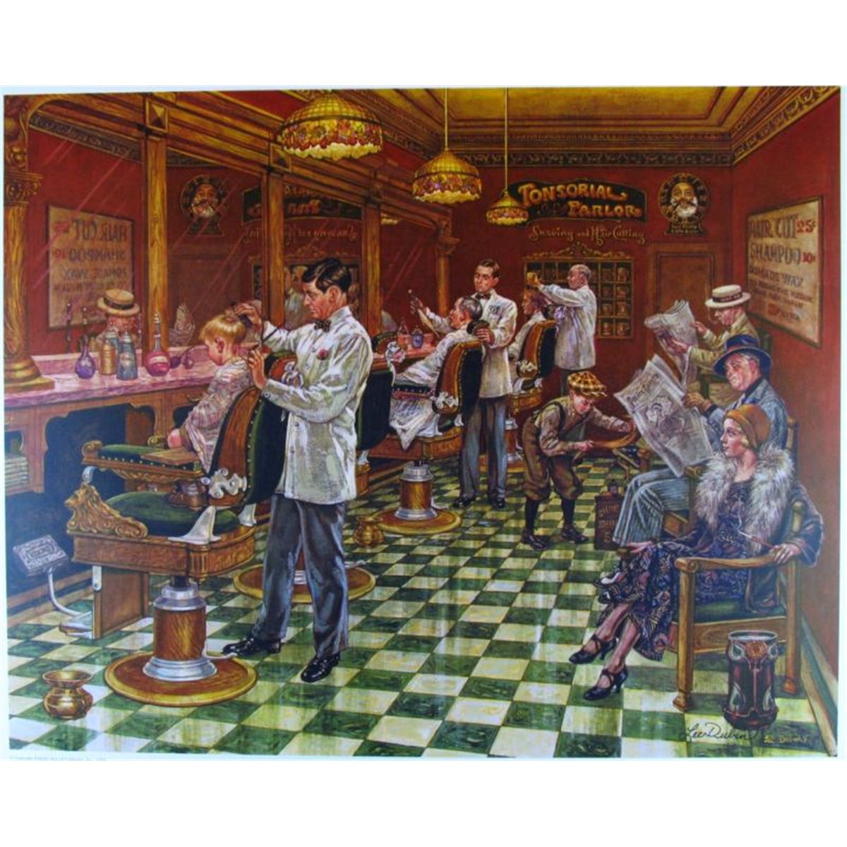 PARLOR OLD TIME BARBER SHOP NOSTALGIA SIGNED LTD ED
