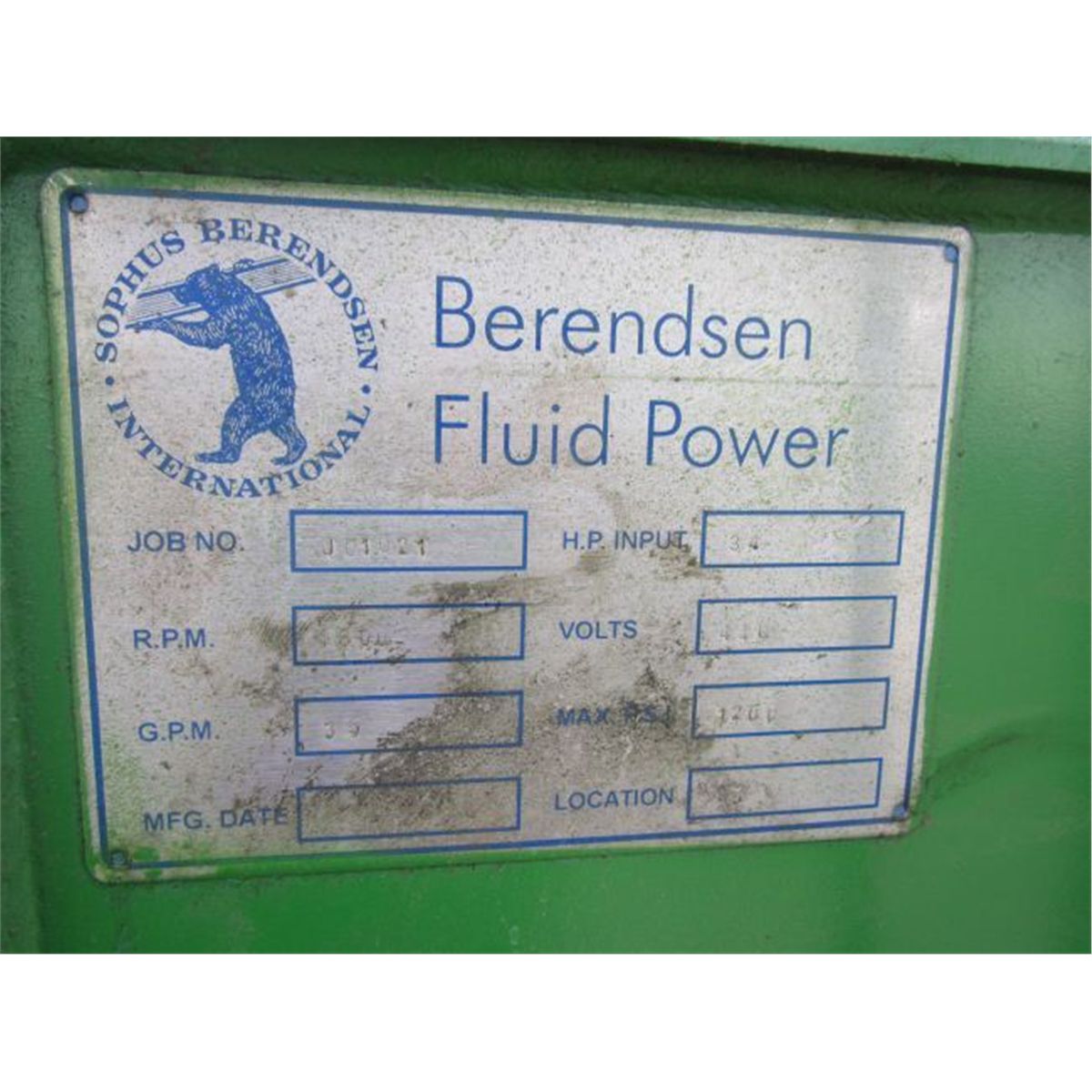 Berendsen Fluid Power Hydraulic Pump