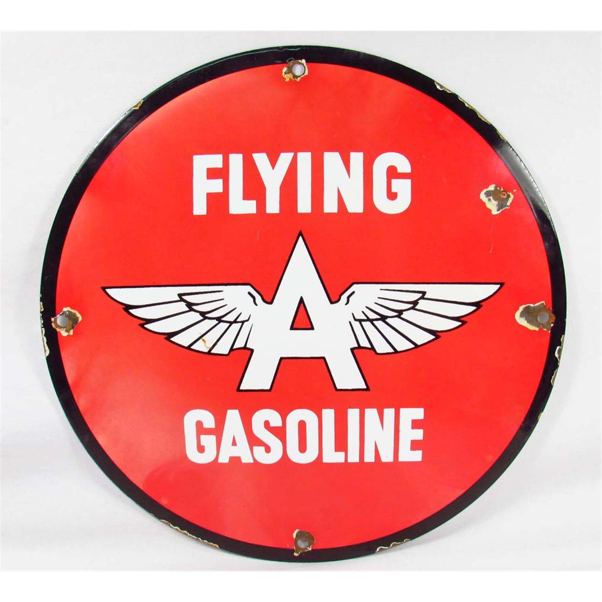 FLYING A GASOLINE PORCELAIN ADVERTISING SIGN