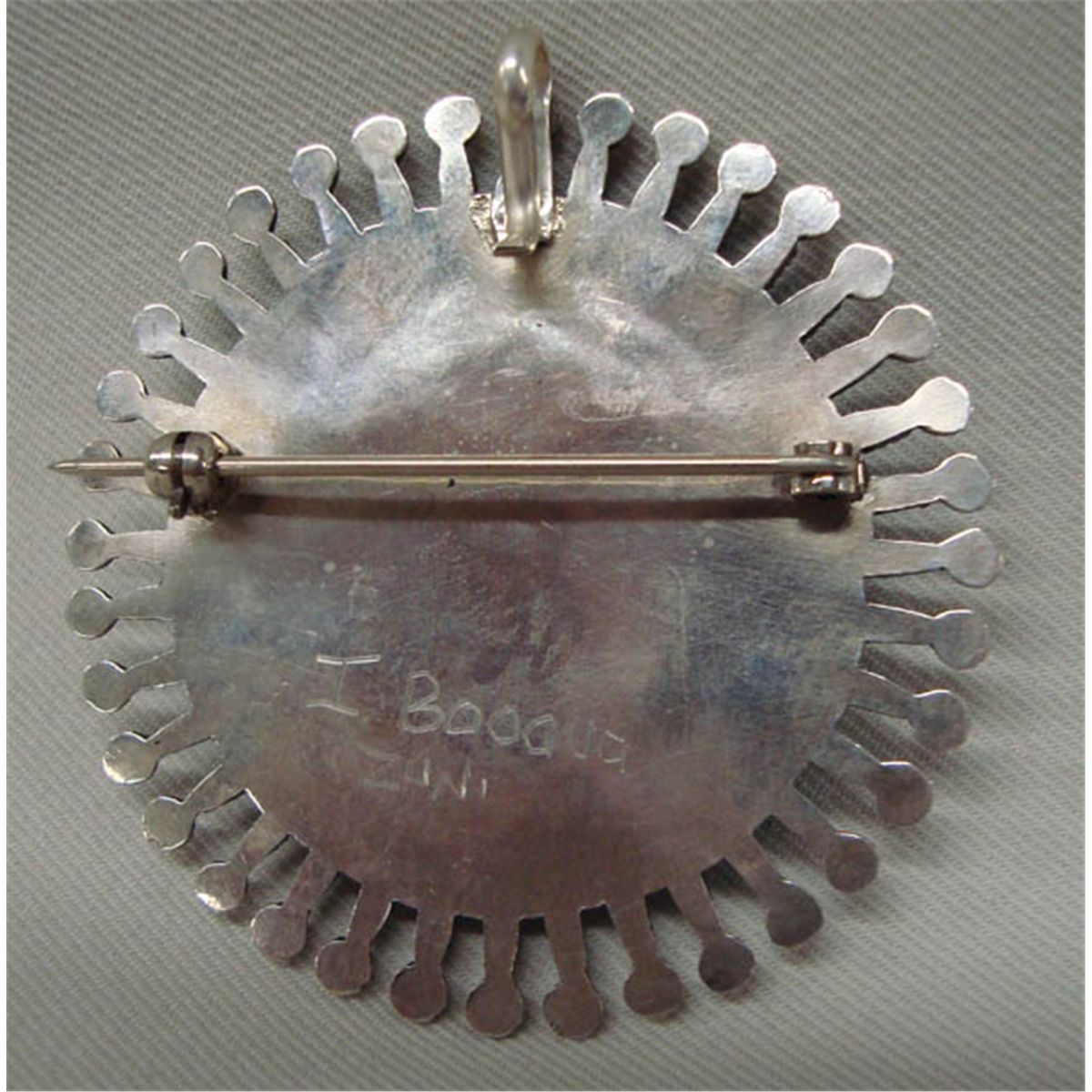 Native American Zuni needlepoint pin, pendant