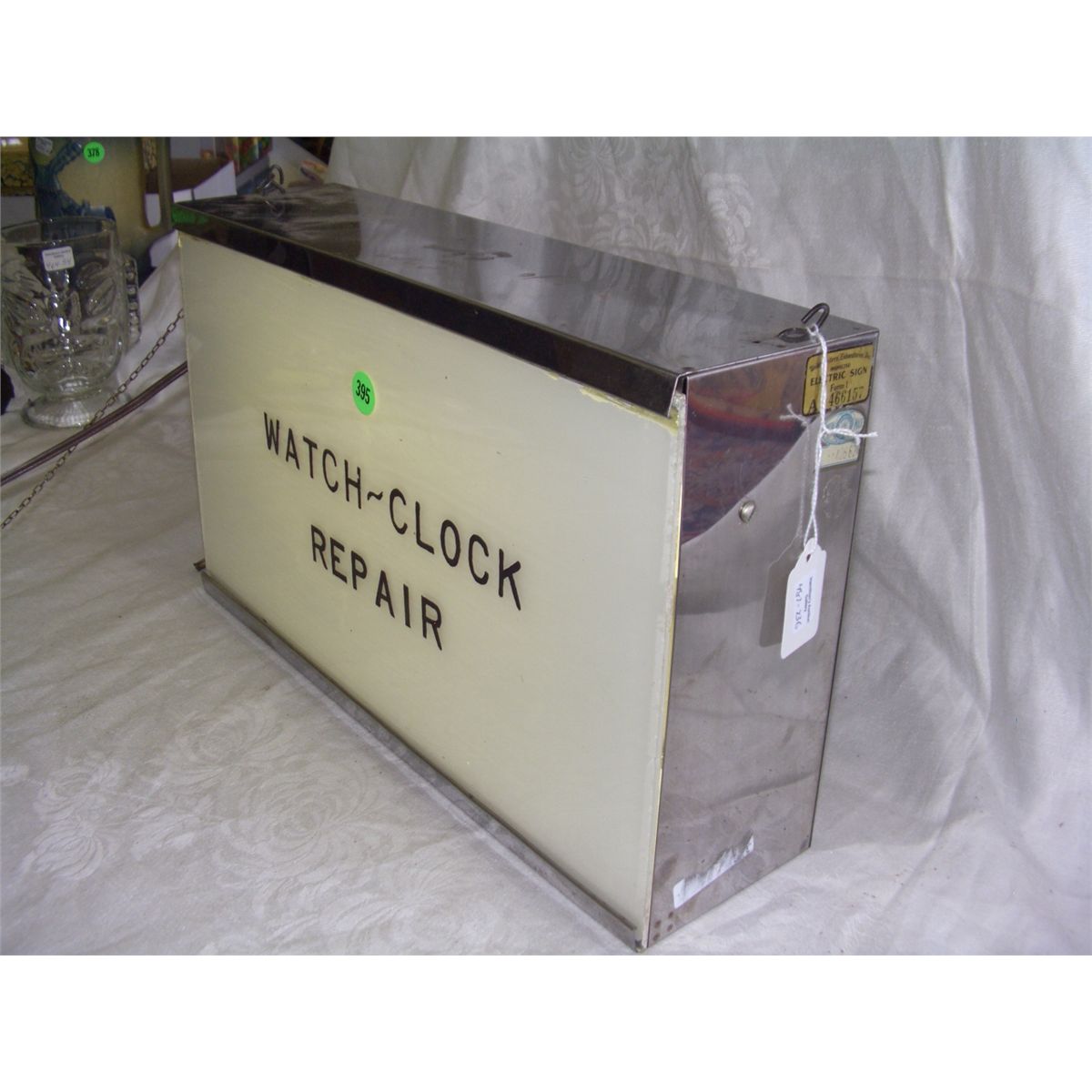 vintage watch repair lighted Store window Advertising sign (works)