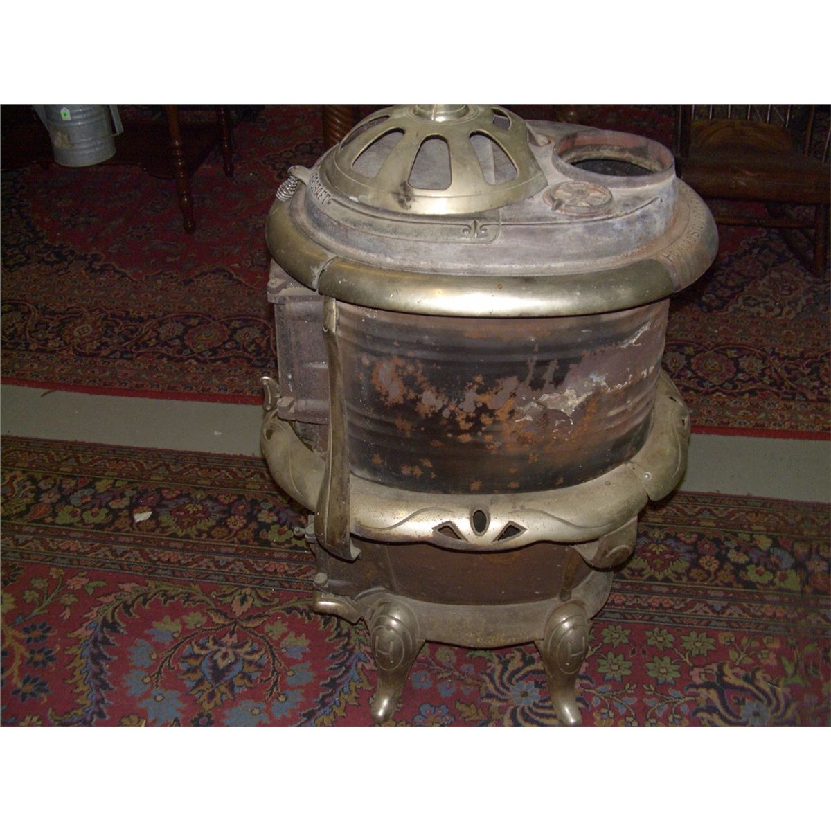 antique Howard wood burning stove as seen SSR