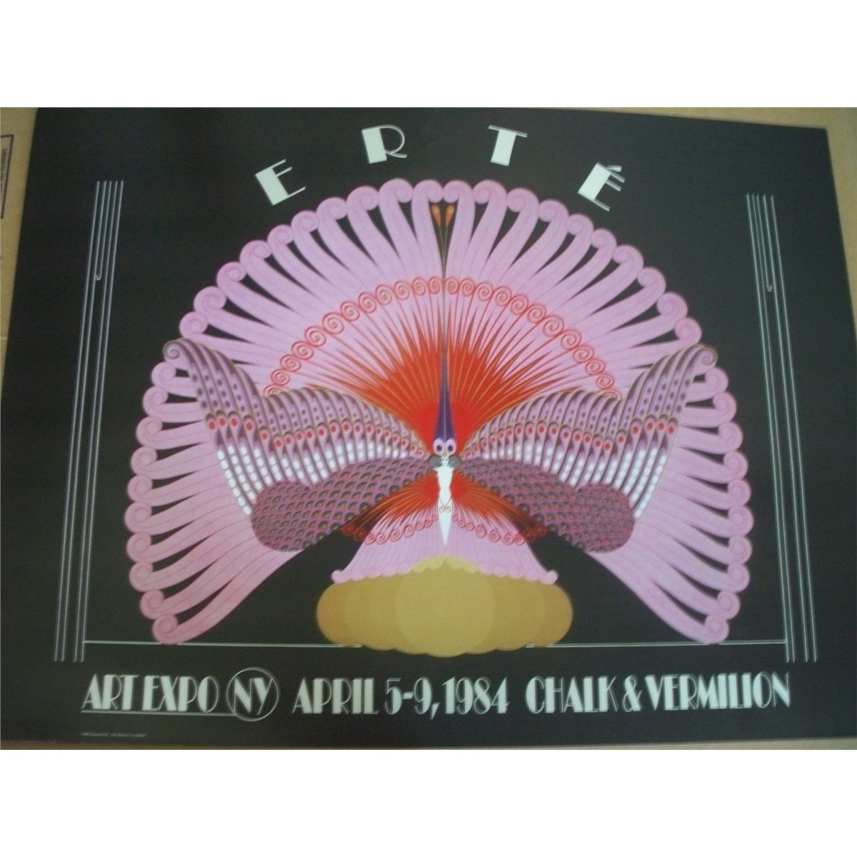 Erte "Phoenix Triumphant" Print of Chalk and Vermilion