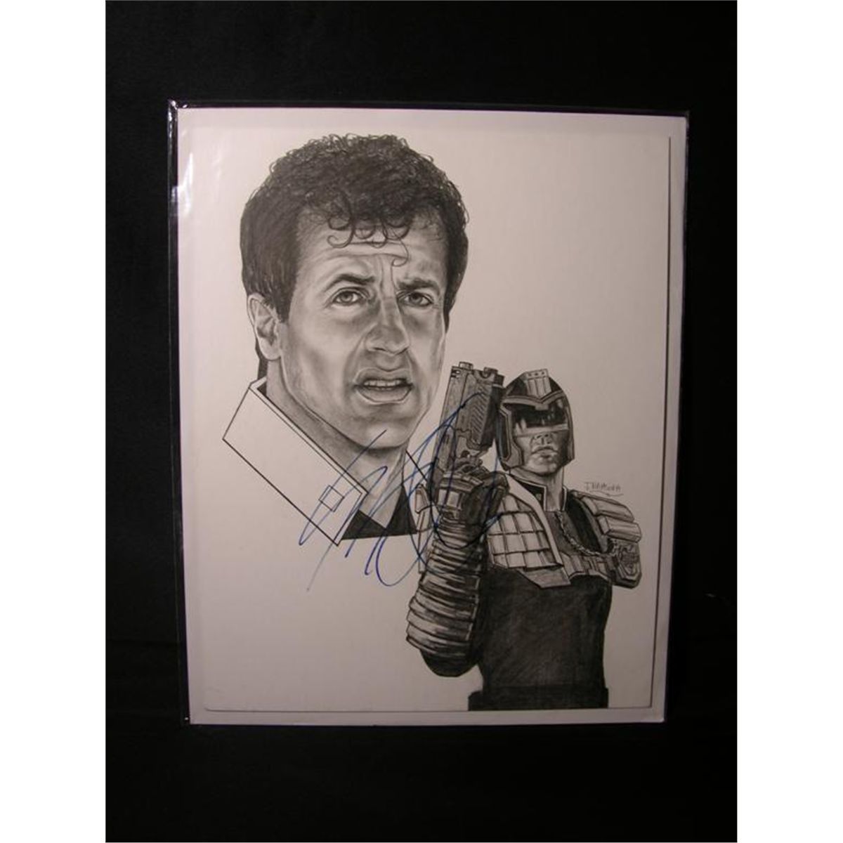 Sylvester Stallone Signed Drawing