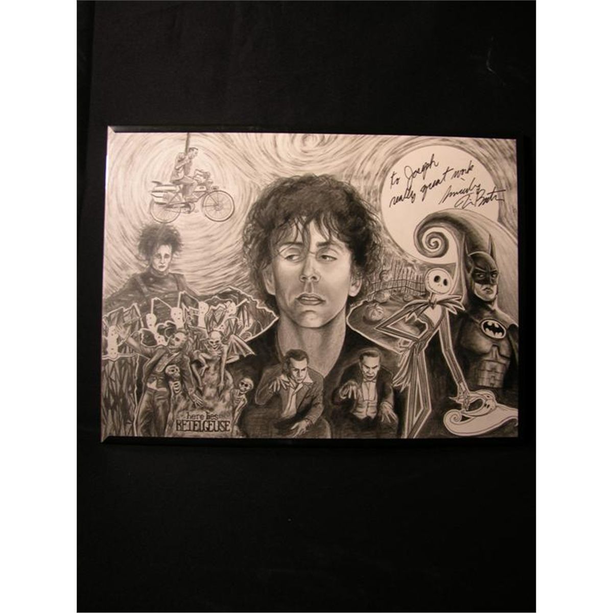 Tim Burton Signed Drawing