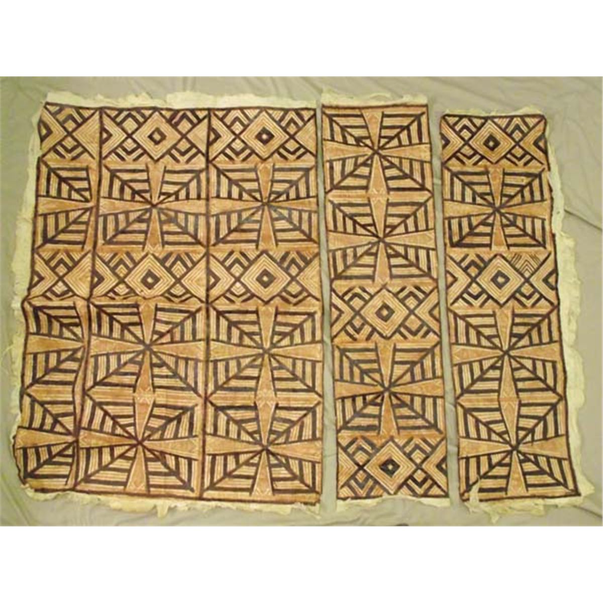 3 Polynesian Tapa Bark Cloth Art