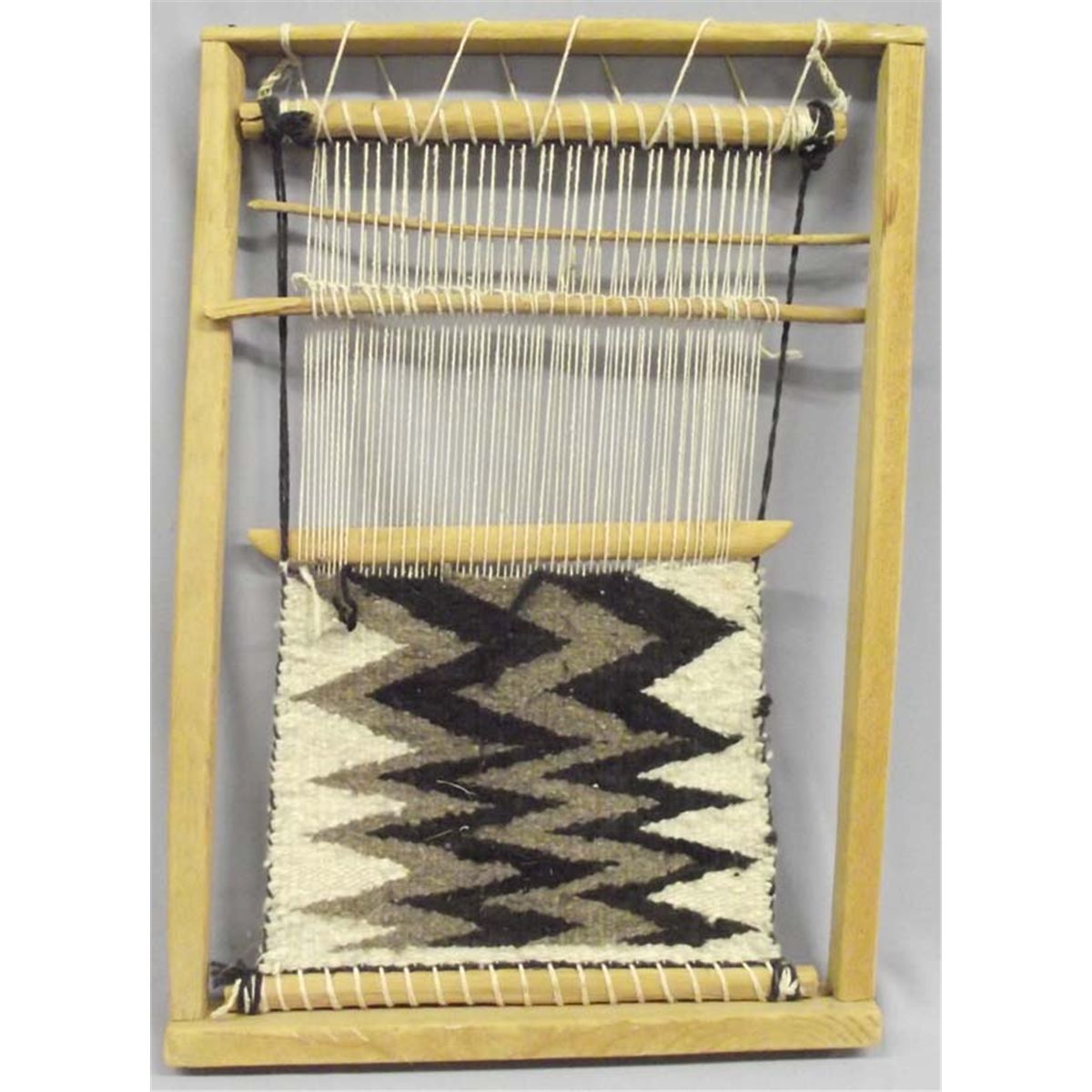 Vintage Miniature Navajo Loom With Rug