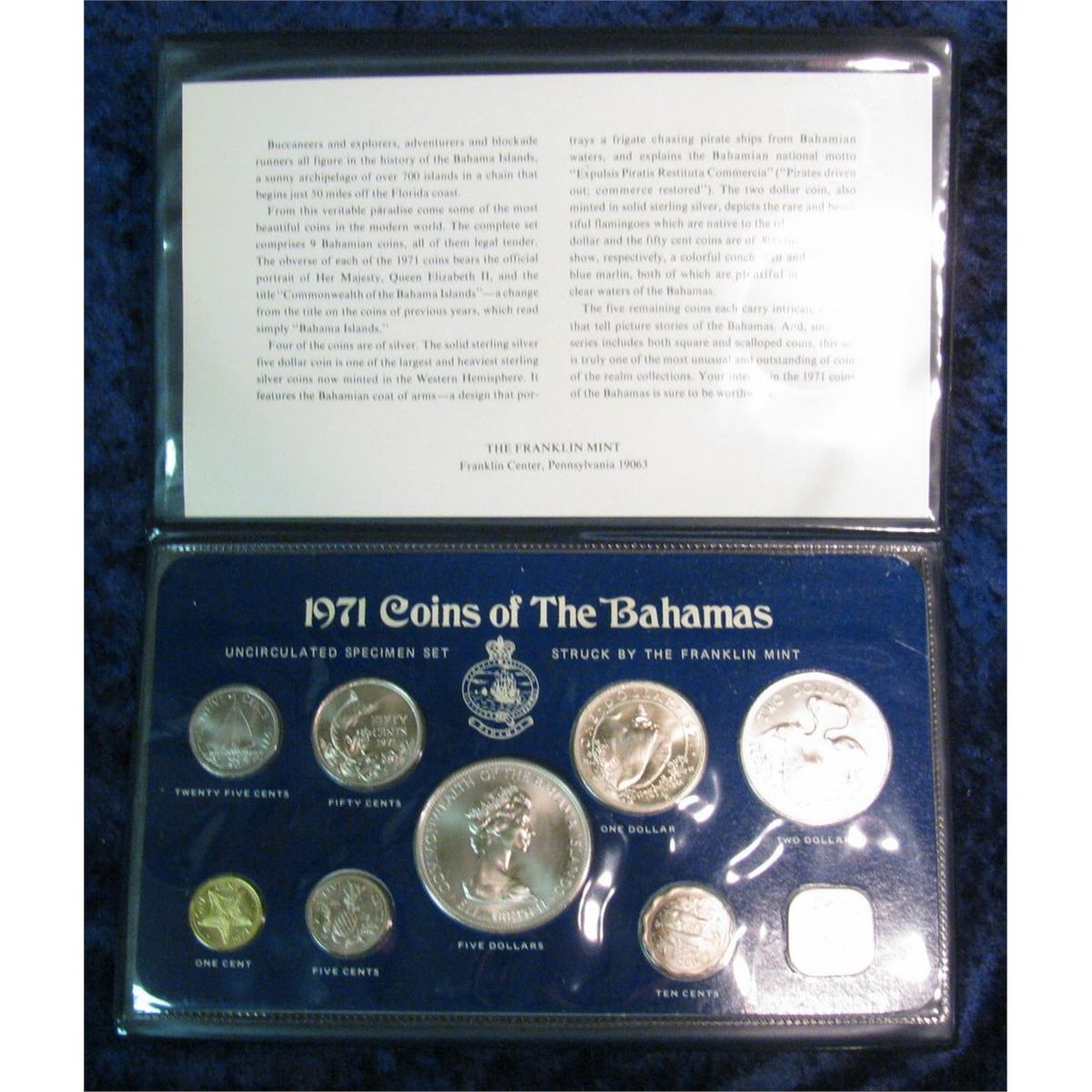 883. 1971 Coins of the Bahamas 9-Coin Silver Coin Set.