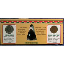 952. Native American Arrowhead & Coin Collection.