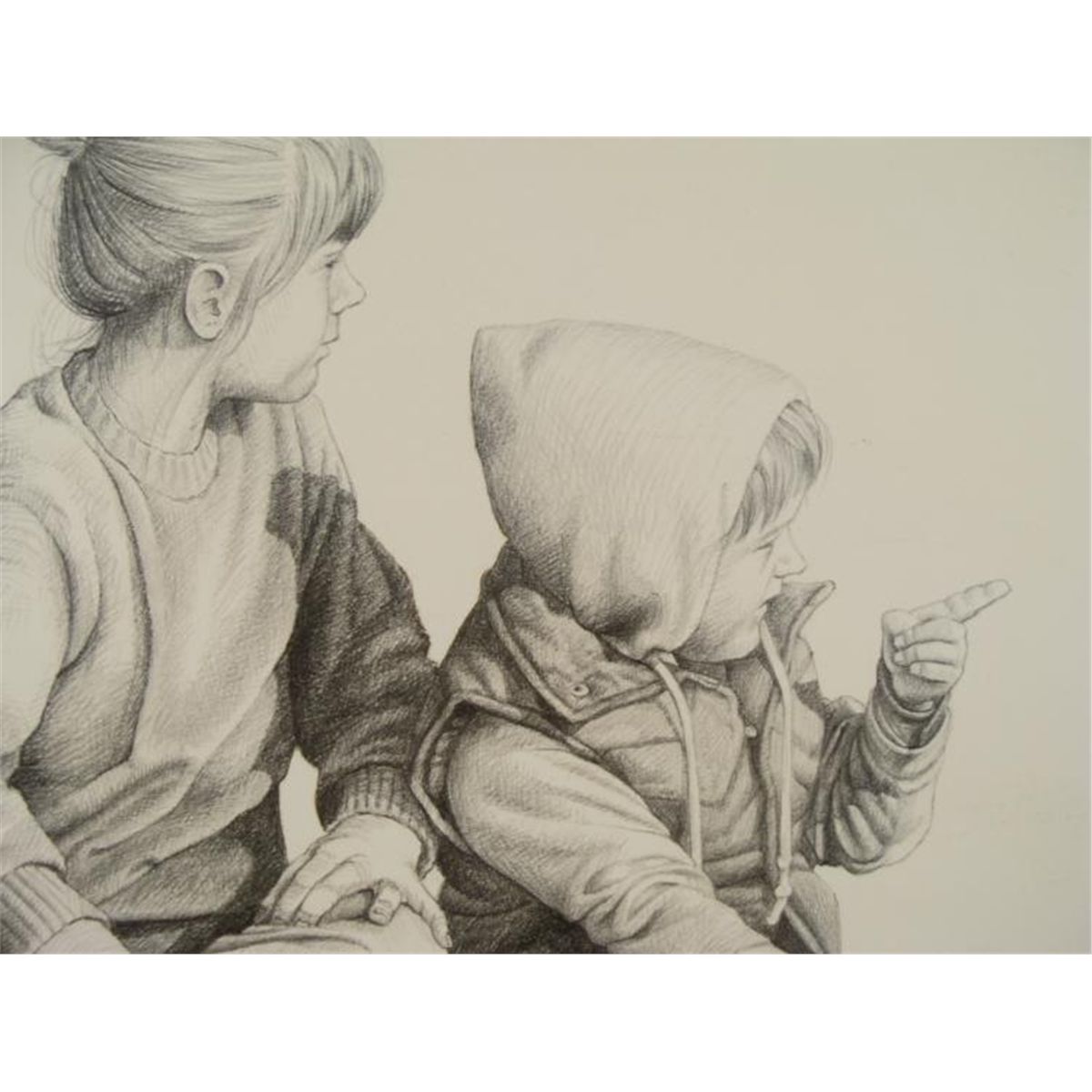 Bob Giese Signed Art Print Parade Two Children Frmd