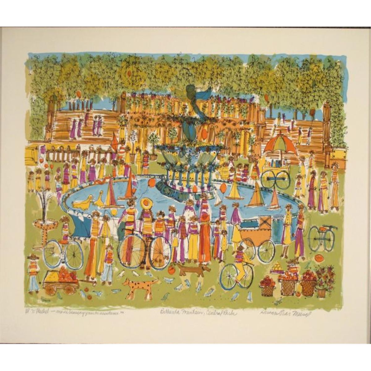 Susan Pear Meisel Signed Art Print Bethesda Fountain