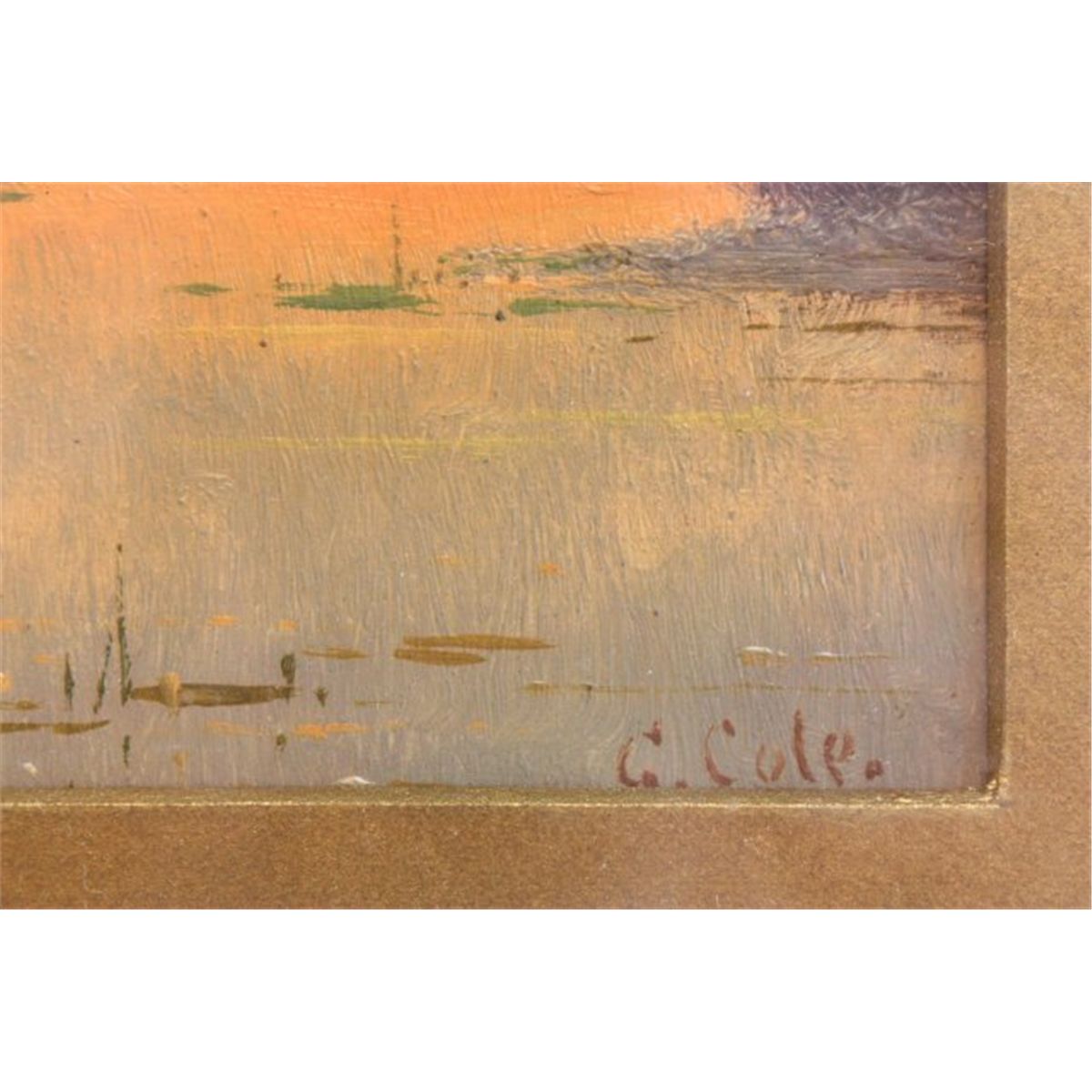 Pair of G. Cole landscape oil paintings