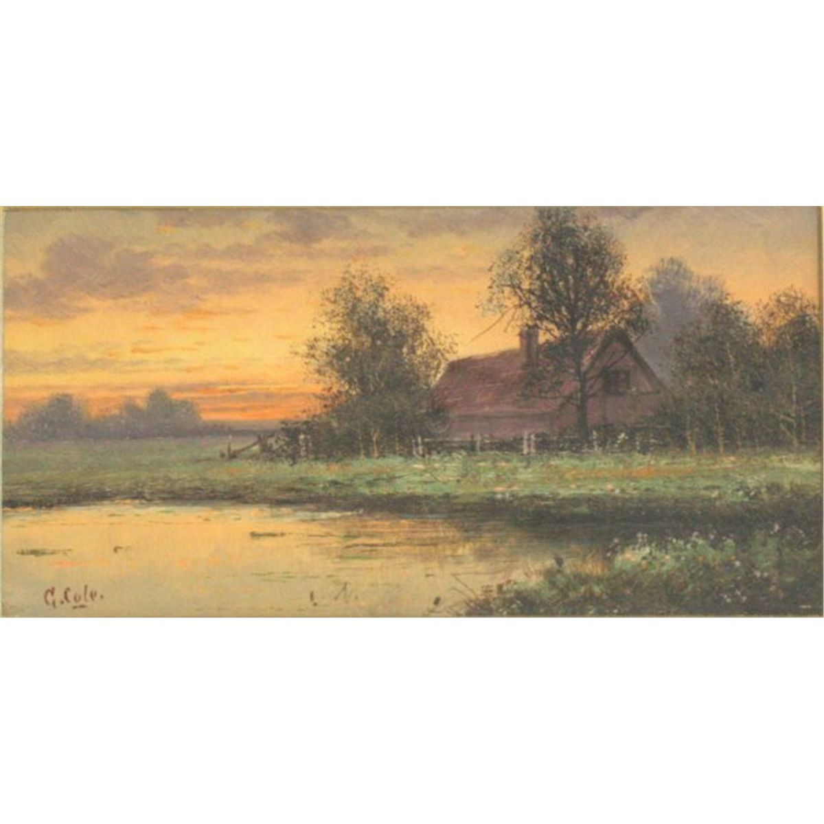 Pair of G. Cole landscape oil paintings