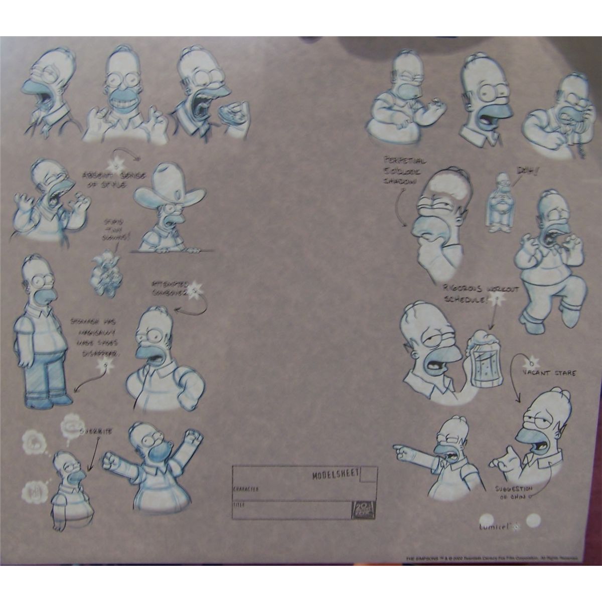 The Simpsons. "Homer" Character Model Sheet.