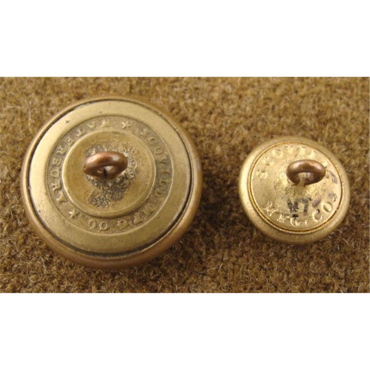 2 Original Vermont Reserves Civil War Antique Buttons