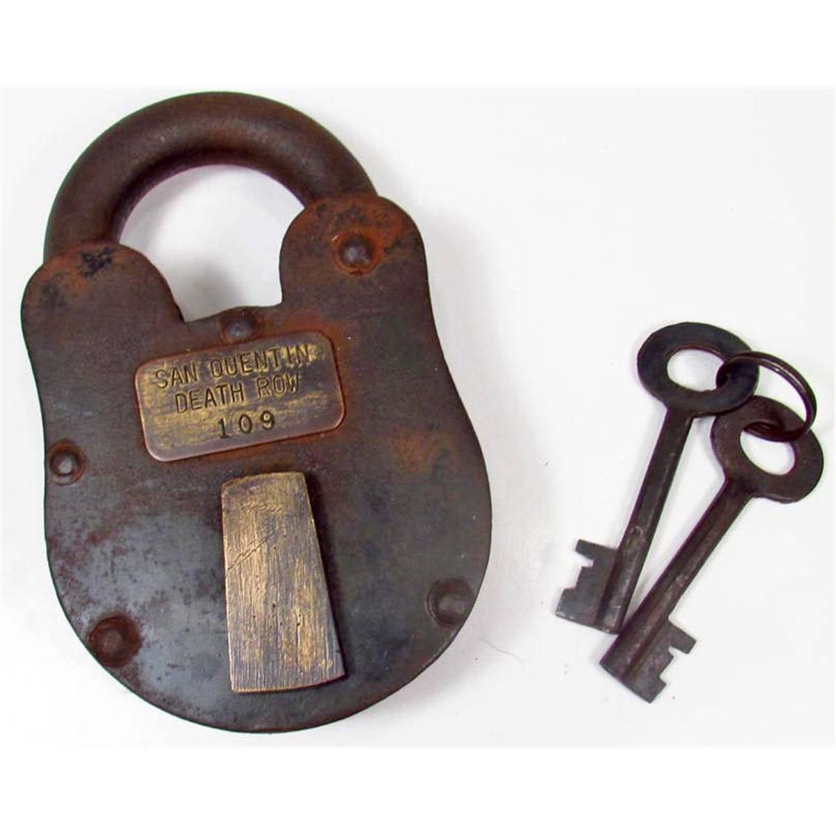 CAST IRON SAN QUENTIN PENITENTIARY PRISON PADLOCK W/ KEYS