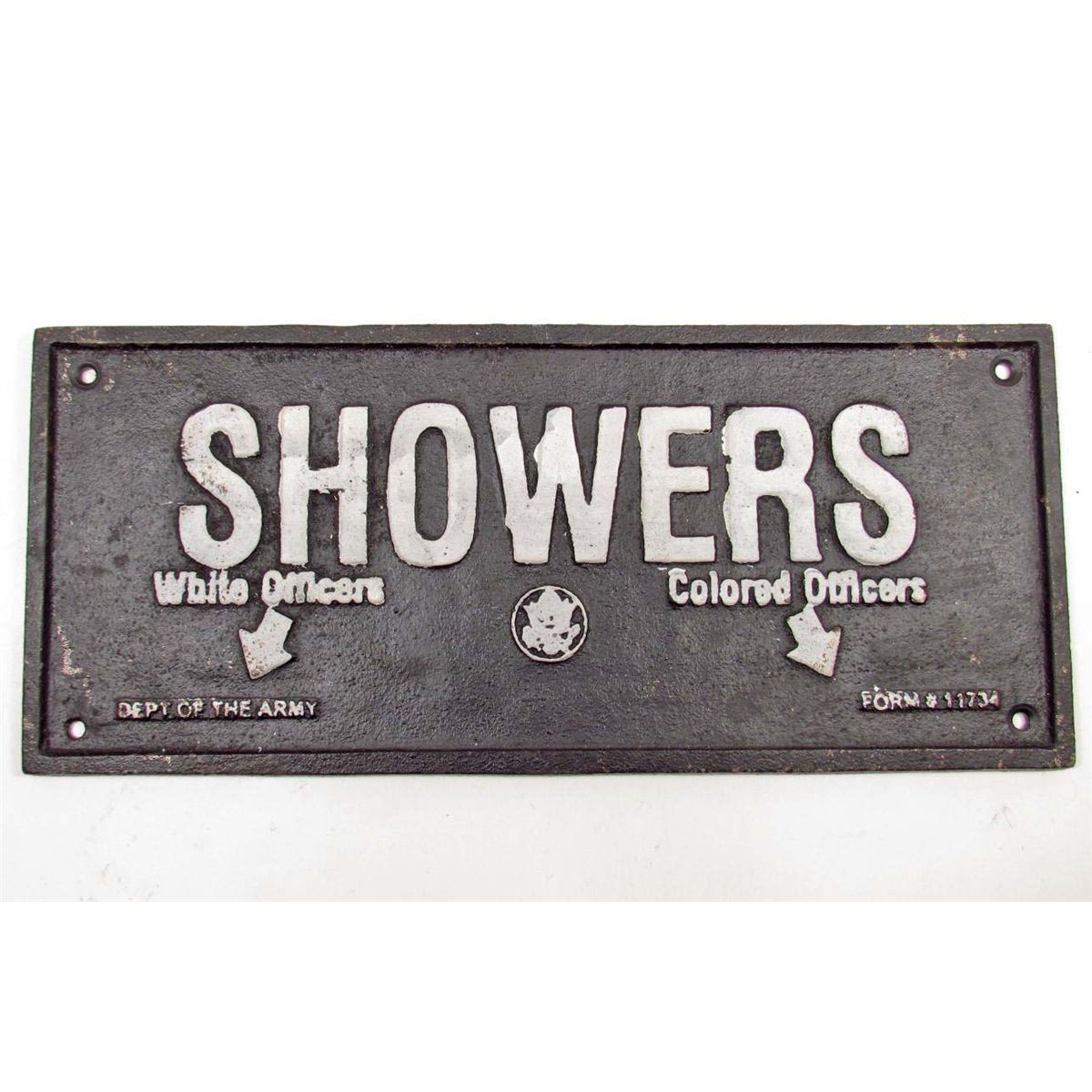 BLACK AMERICANA COLORED SHOWERS CAST IRON SIGN