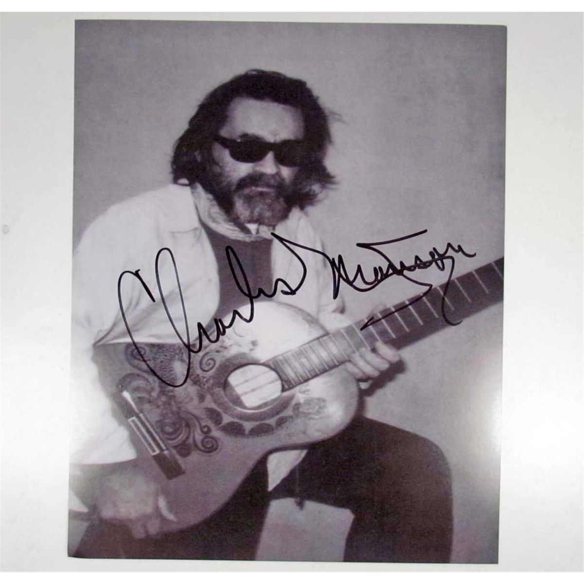 SIGNED 8X10 PHOTO OF CHARLES MANSON W/ COA