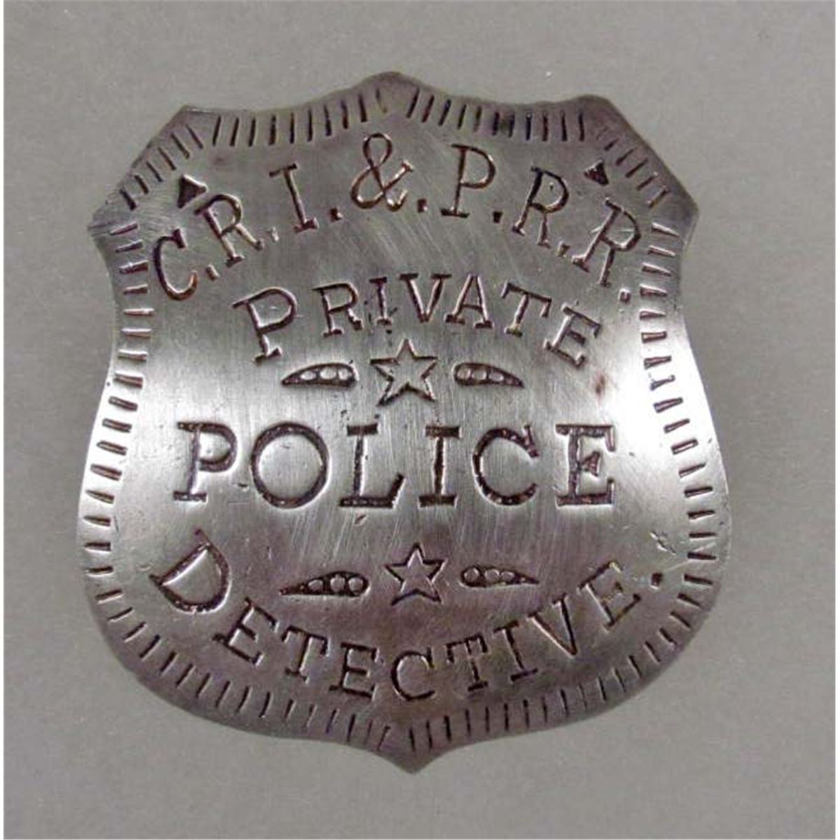 CRI PRR RAILROAD DETECTIVE POLICE BADGE