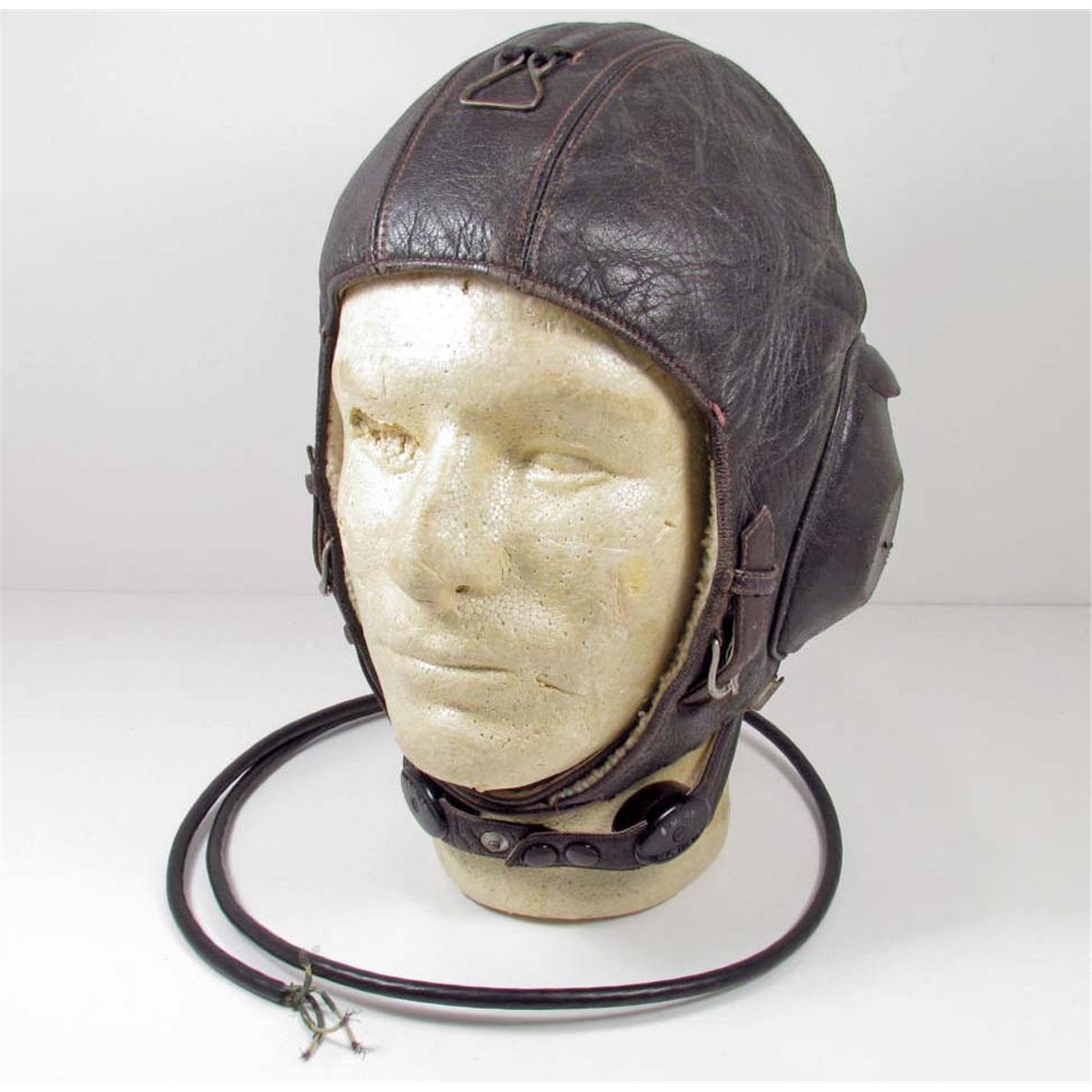 GERMAN NAZI LUFTWAFFE PILOT'S FIGHTER / BOMBER LEATHER FLIGHT HELMET