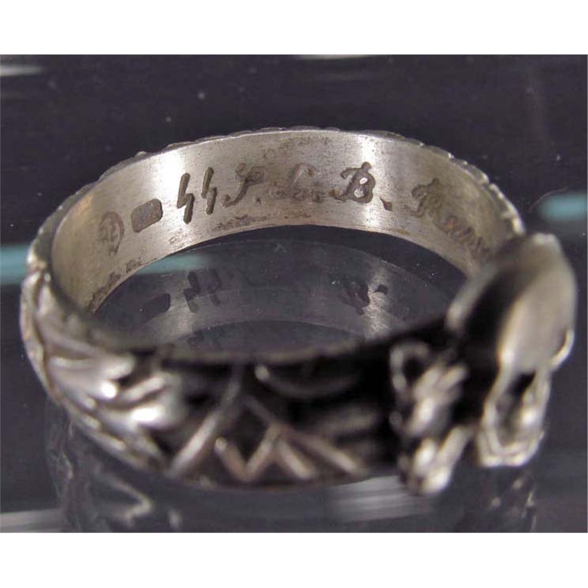 GERMAN NAZI SS WEDDING RING W/ HIMMLER SIGNATURE INSIDE BAND & STERLING ...