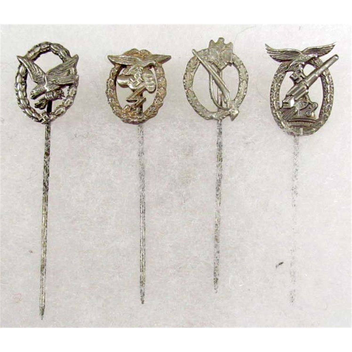 LOT OF 4 GERMAN NAZI COMBAT AWARD MEDAL STICK PINS