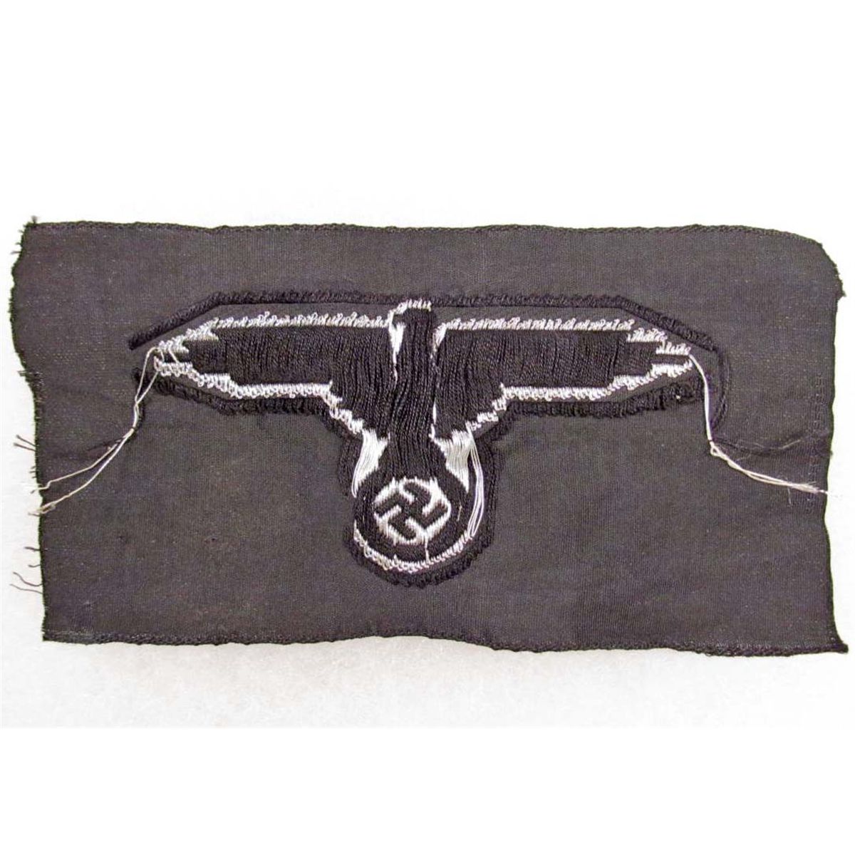GERMAN NAZI WAFFEN SS OFFICERS SLEEVE EAGLE - FLAT SILVER WIRE