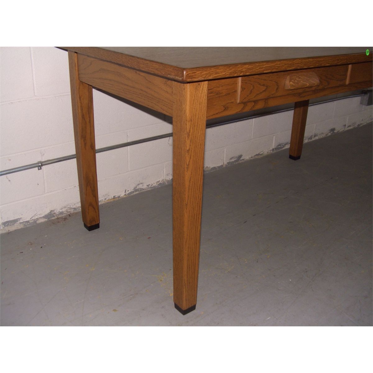 American Oak Arts & Crafts school style library table, 2 drawers ...