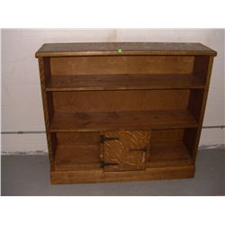 WONDERFUL Arts & Crafts oak bookcase with bottom cabinet door, bronze ...