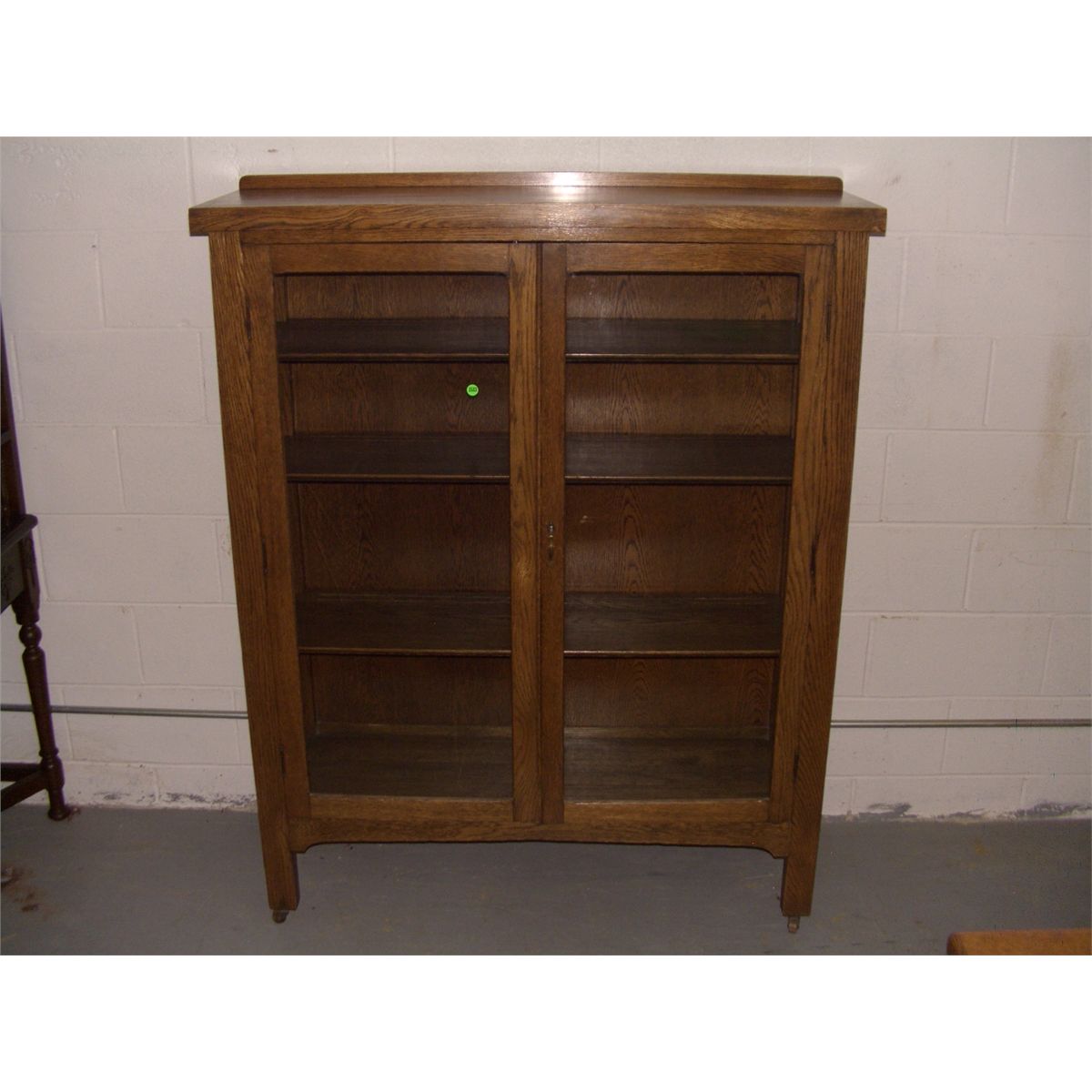 American Oak Arts & Crafts 2 door bookcase / china cabinet, solid ...