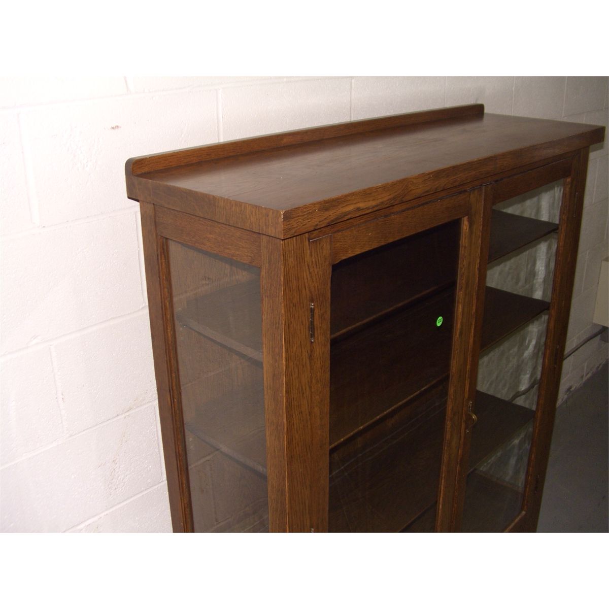 American Oak Arts & Crafts 2 door bookcase / china cabinet, solid ...