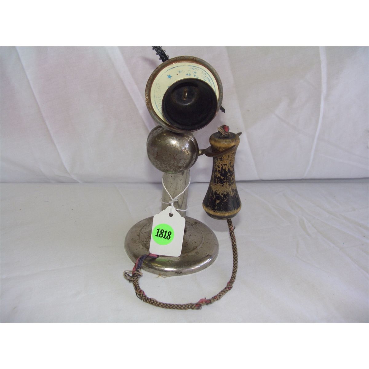 vintage metal child's toy phone (candlestick type)