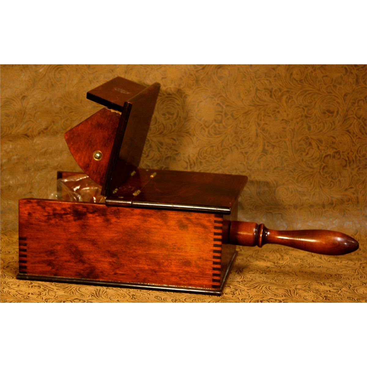 Secret ballot box, vintage Mahogany black ball ballot Est. $75-100