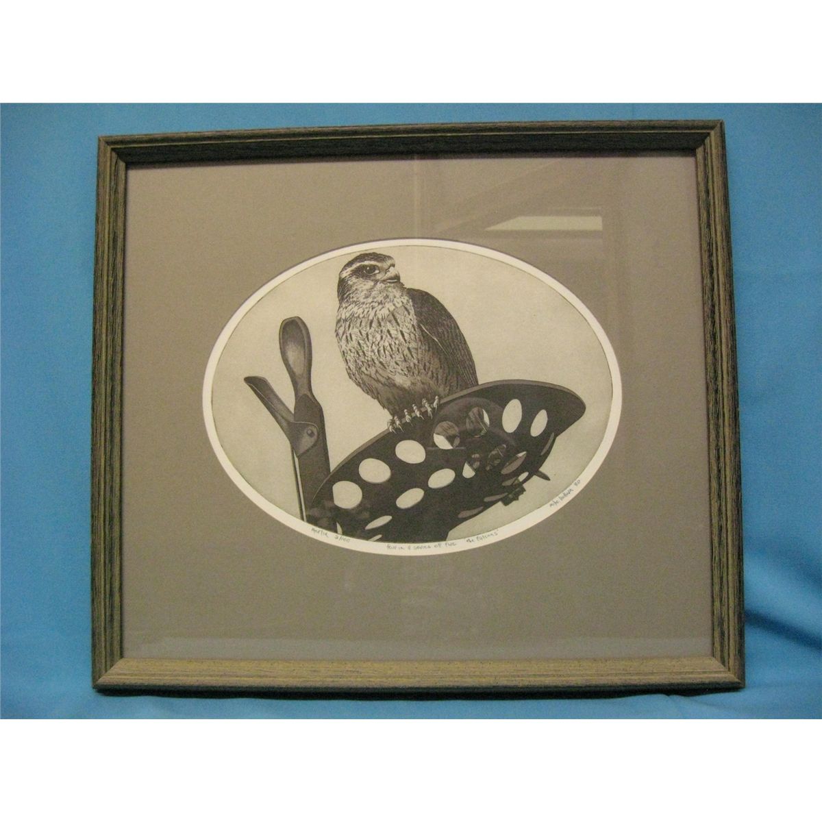 Mike Hollern etchings, Series of 5 Birds of Prey, all #3/100, all 8” x ...