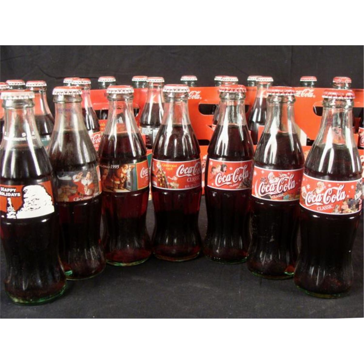 Coca-Cola Christmas 6-Packs: 38 Full Bottles Coke Lot