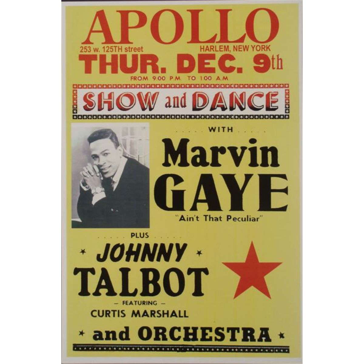 5 Apollo Theater NY Concert Posters Motown, Buddy Holly