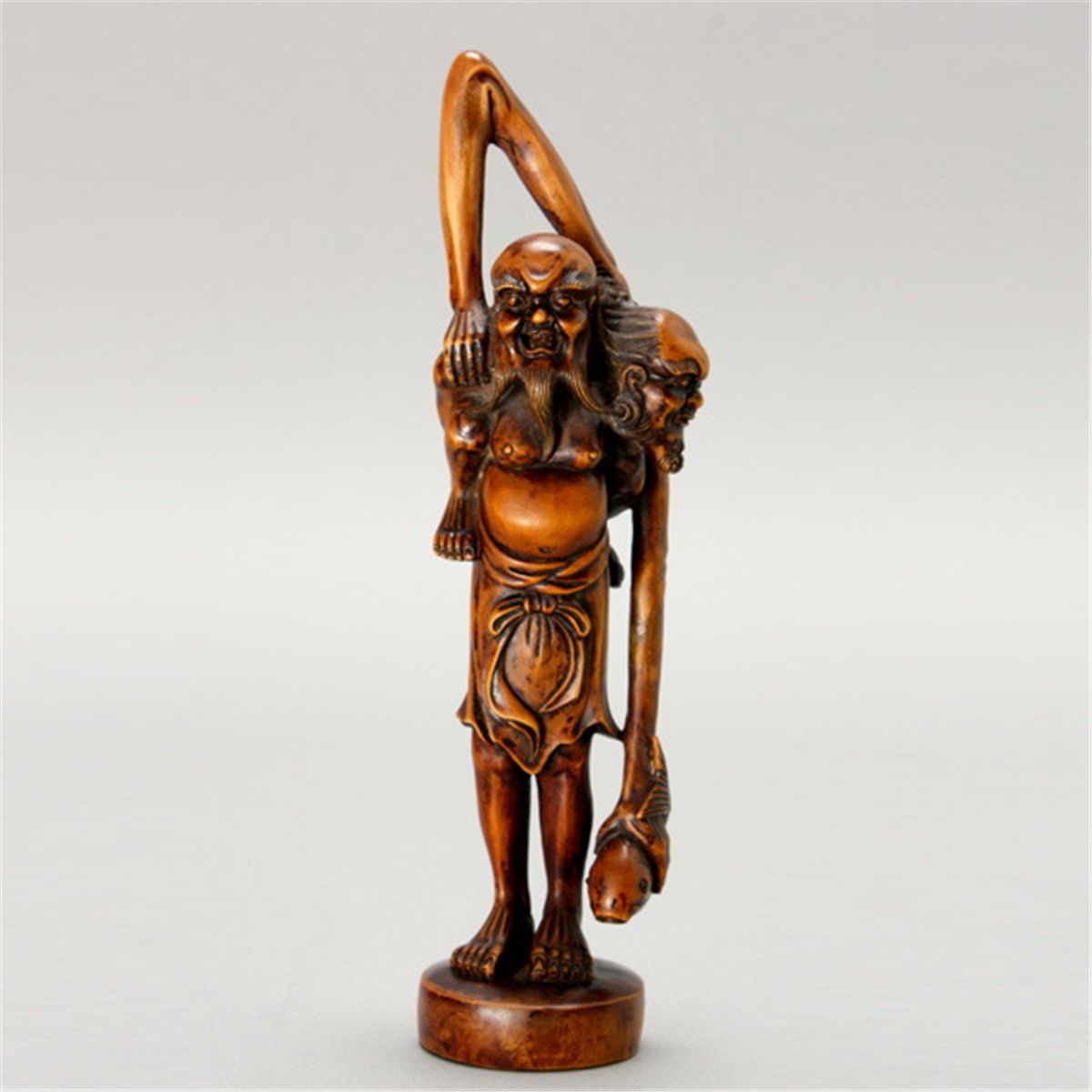 A Japanese Boxwood Carving of Ashinaga and Tenaga