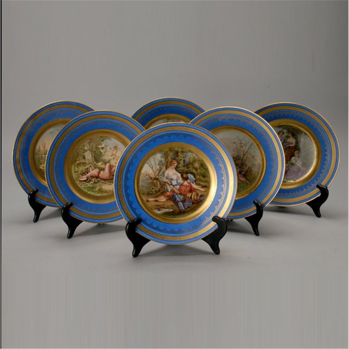 Six Royal Vienna Plates with Mythological Scenes