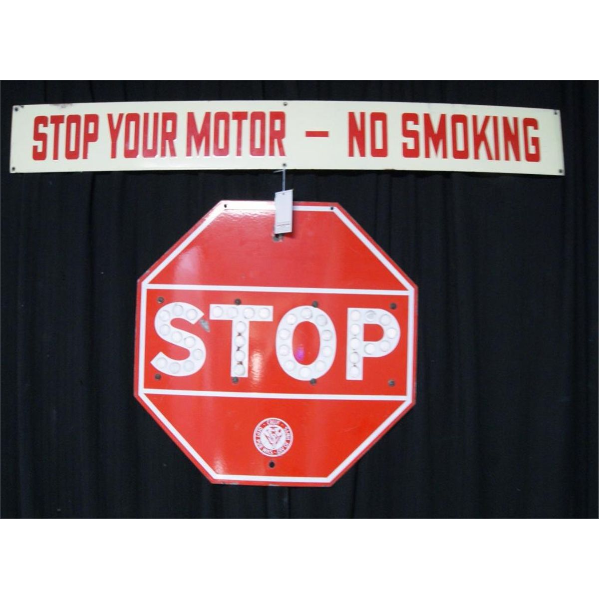 Vintage stop sign, engine sign