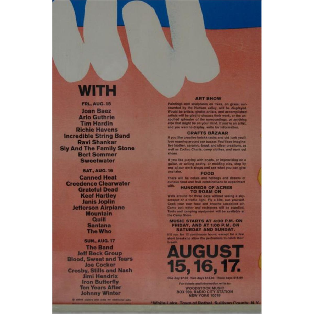 Original Woodstock Poster - 1969