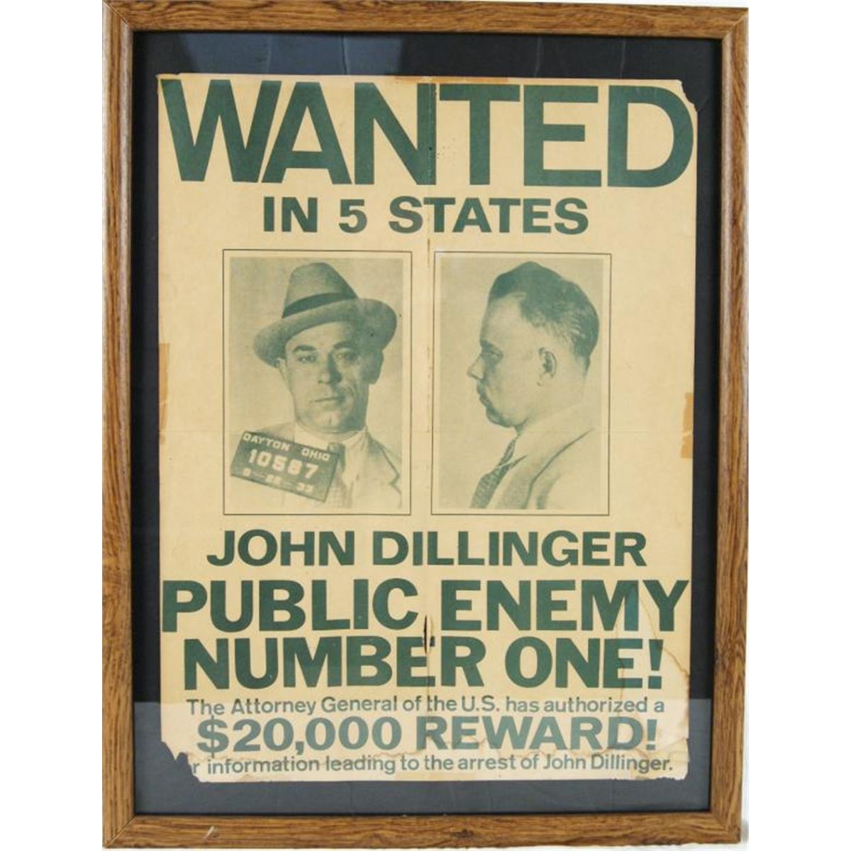 John Dillinger Poster 21" x 15"